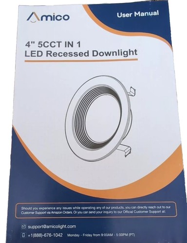 Amico White Dimmable 4 Inch 5CCT IN 1 LED Recessed Downlight Pack Of 24 ...