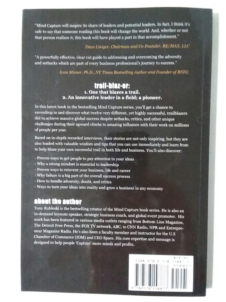 Mind Capture -Tony Rubleski (softcover) Leadership Lessons from Ten ...