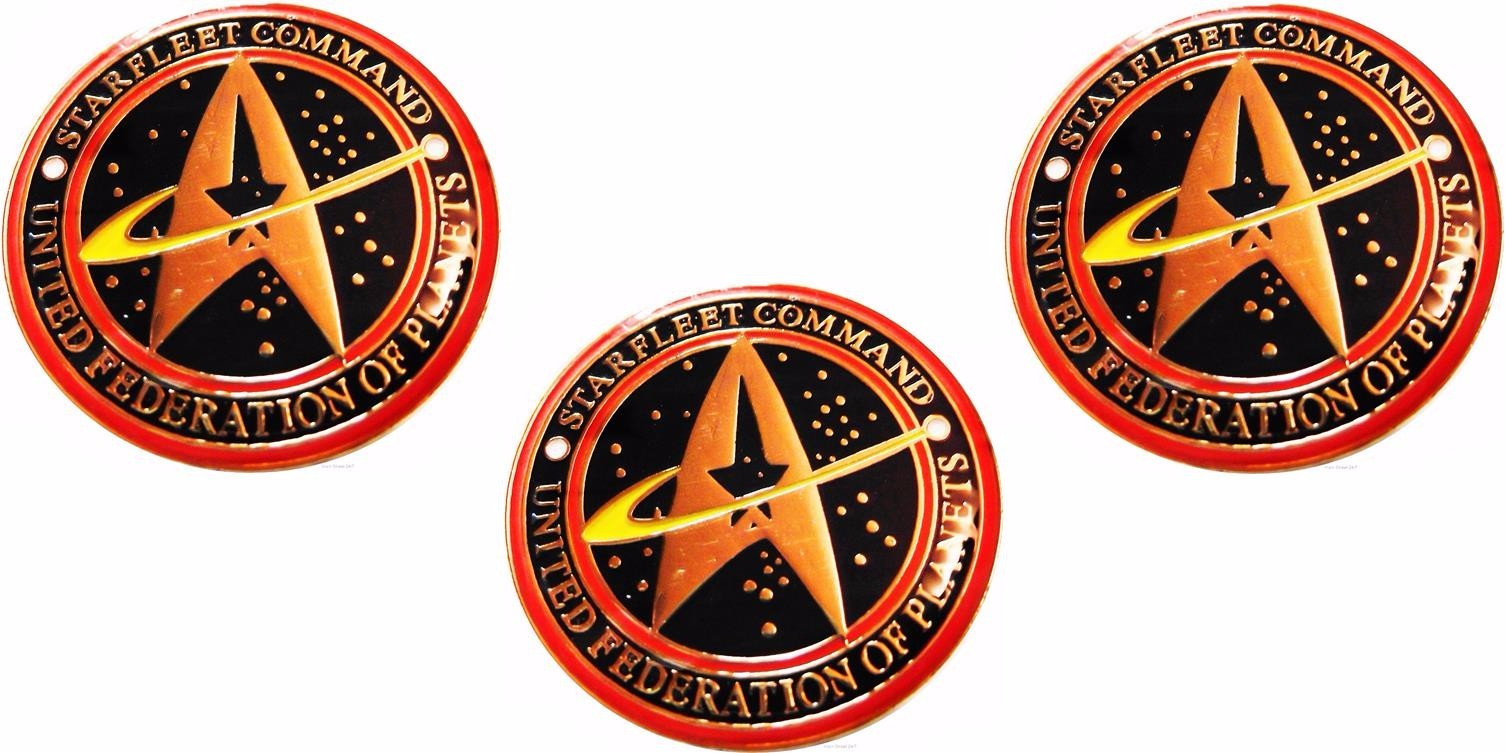 Star Trek The Next Generation STARFLEET COMMAND Logo Pin Set of 3 Pins ...