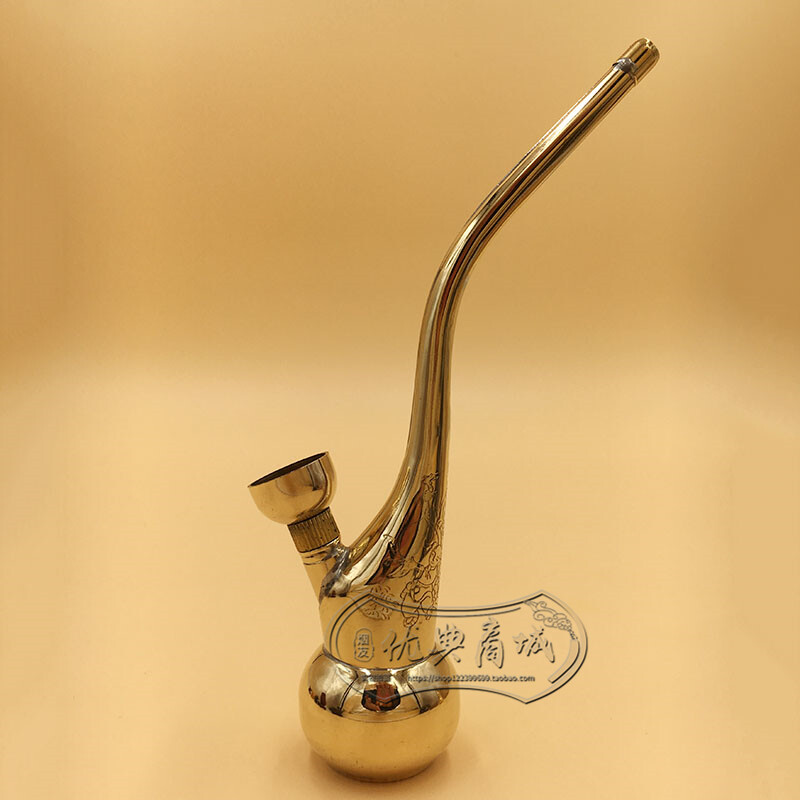 Pure Copper Two Pipes Brass Gourd Filter Water Pipe Double Portable ...