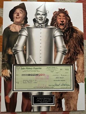 Jack Haley Autograph - The Wizard Of Oz - Signed Cheque & 16x12 Mount ...