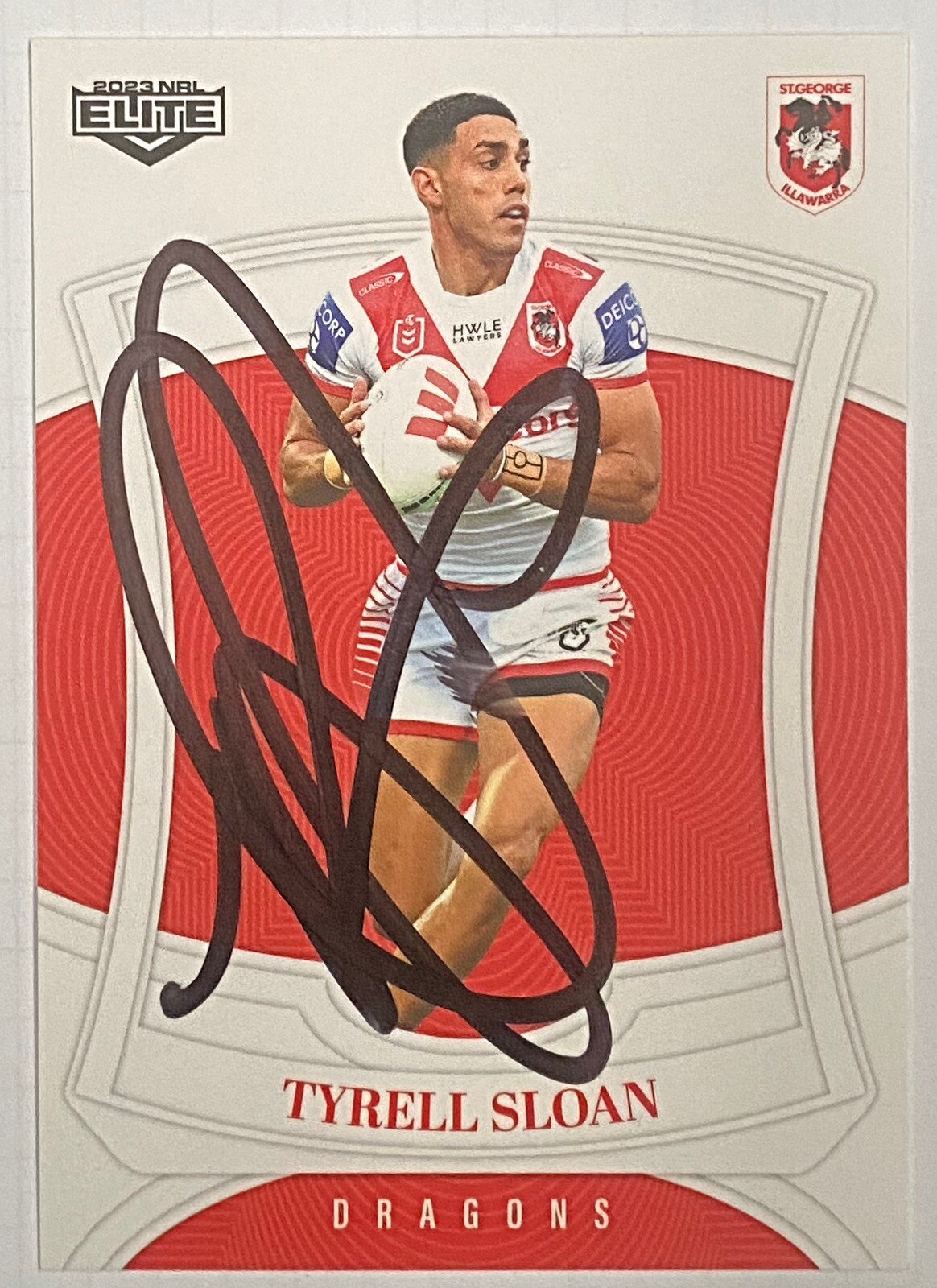 TYRELL SLOAN ST GEORGE ILLAWARRA DRAGONS 2023 ELITE NRL SIGNED CARD | eBay