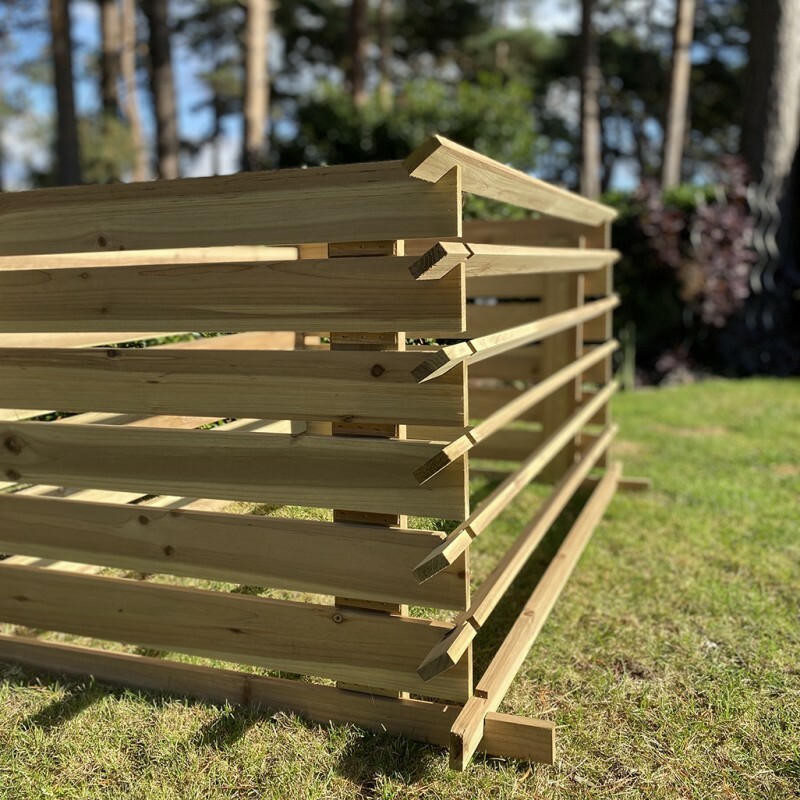 Wooden Slatted Garden Composter Wood Compost Bin (65cm x 120cm) | eBay UK