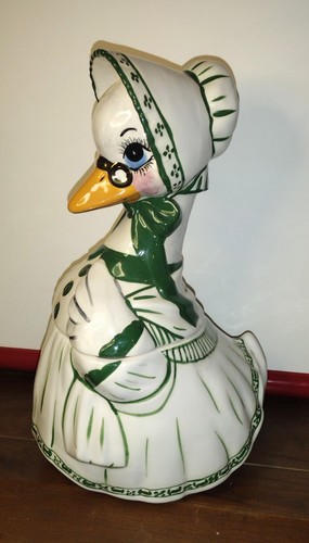 Vintage Ceramic Mother Goose White Cookie Jar Storybook Fairytale Decor ...