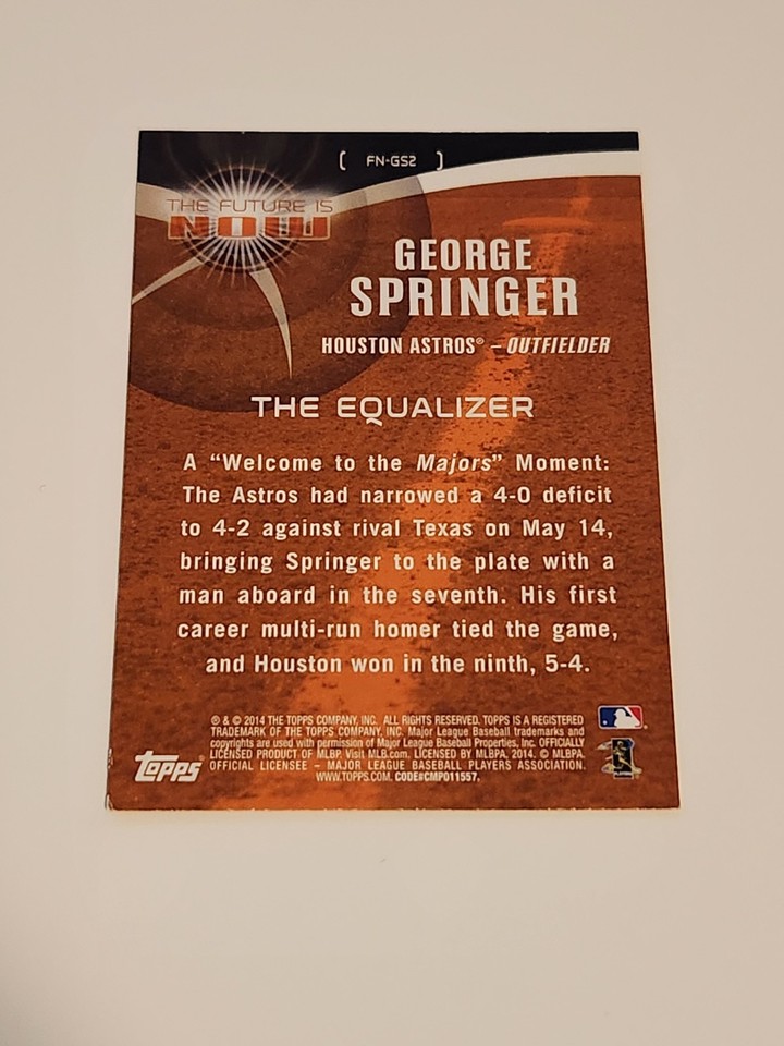 2014 Topps Update Series - The Future Is Now George Springer #FN-GS2 ...
