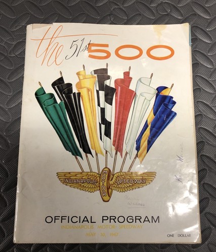 1967 Indianapolis 500 Program 51st w/Starting Grid Scoring Chart | eBay