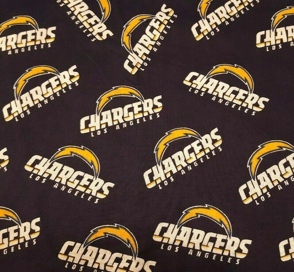 NFL LOS ANGELES CHARGERS BLUE FABRIC MATERIAL 100% COTTON 9" X 58" NEW ...