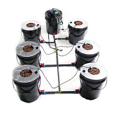 Hydroponics Grow System Kit 7 Buckets 5 Gallon Recirculating Deep Water ...