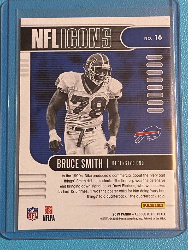 🏈 2019 Panini Absolute Football Red NFL Icons Insert #16 Bruce SMITH ...
