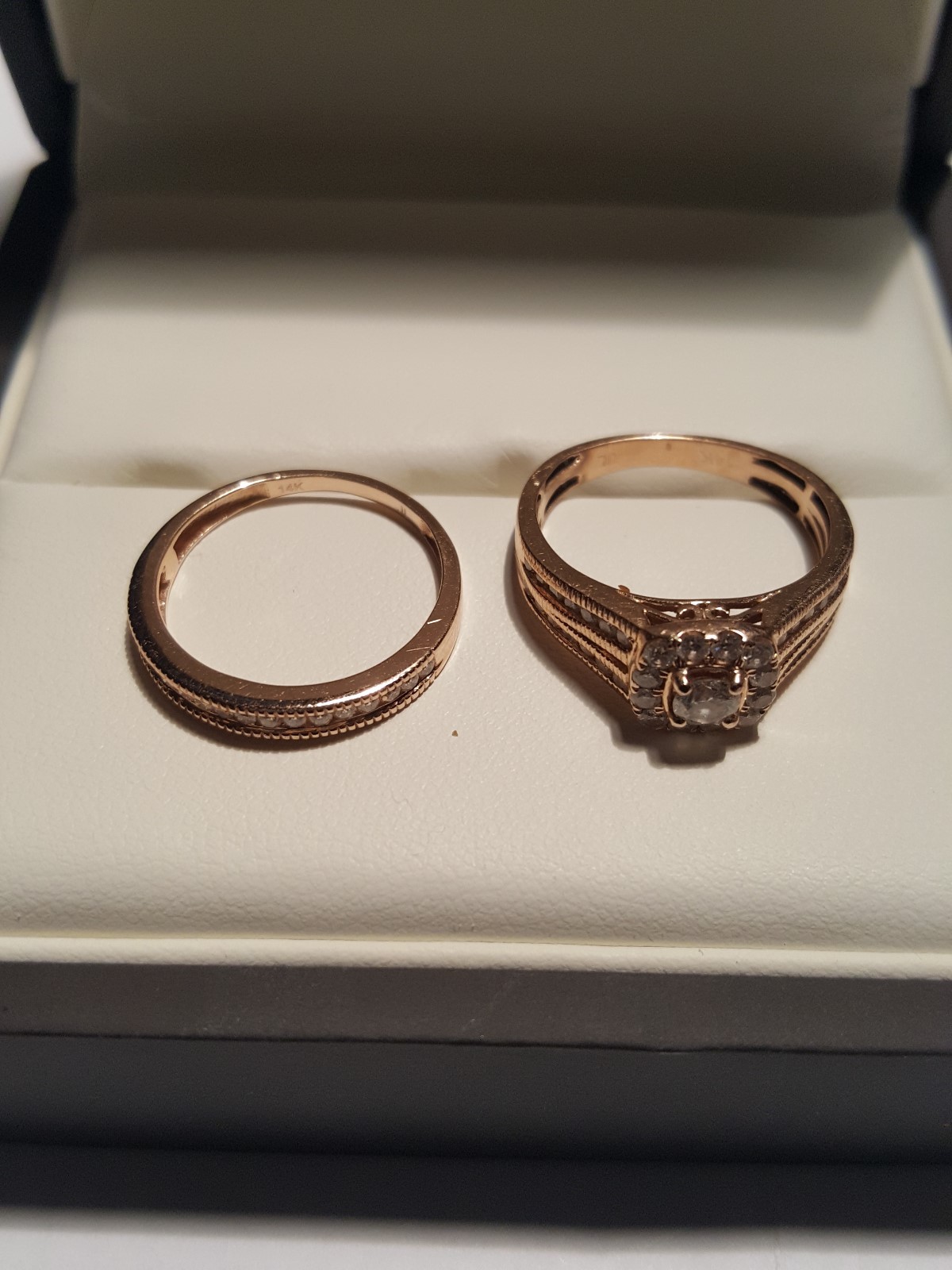 Diamond Wedding Set Ring in 14k Yellow Gold - Jeffrey Levin hallmark | eBay