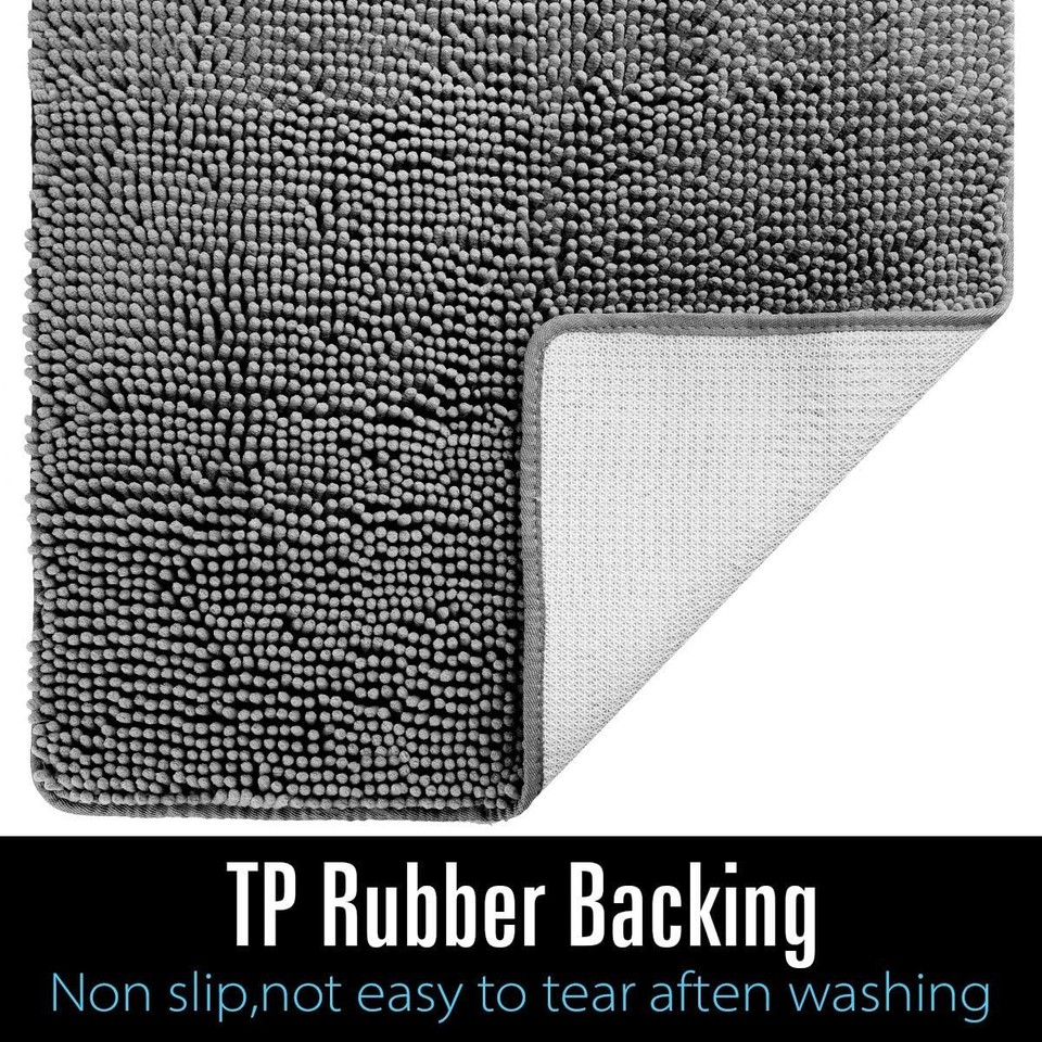 Shaggy Bath Rug 24 x 60 inches, Washable Non-Slip Bath Rug for Bathroom ...