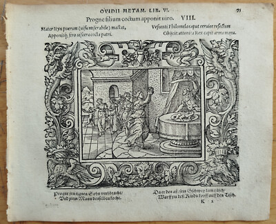 Boreas Orithyia Progne - Original Print Ovid Metamorphoses Virgil Solis ...