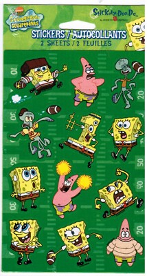 Vintage SPONGEBOB Squarepants Patrick FOOTBALL Scrapbook Stickers 2003 ...