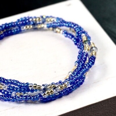 Waist Bead-Blue, Waist Bead for Peace, African Waist Bead | eBay