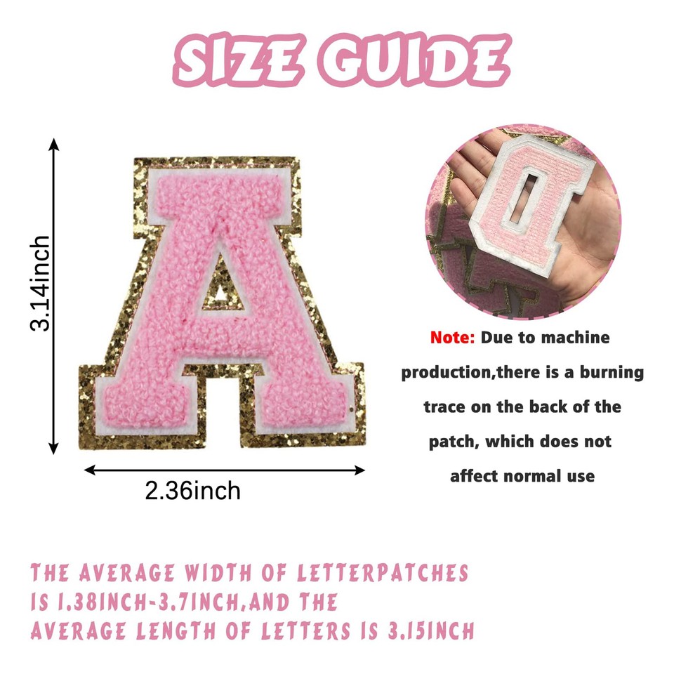 26 Pieces Chenille Letter Patches Iron on Patches,A-Z Alphabet Sew on ...