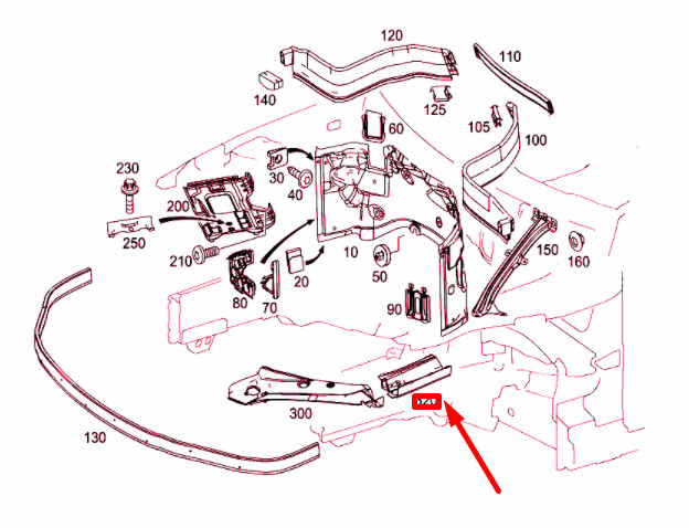 MERCEDES GLK X204 Front Right Cowl Cover Panel Trim Headlight Lamp ...