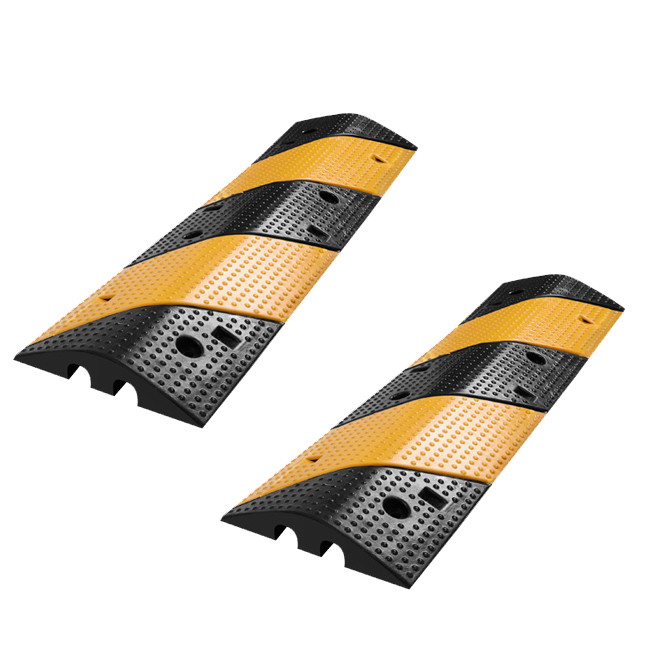 2pcs of 1m 2 Channel Cable Cover Speed Hump Rubber 15t Load Drop Over ...