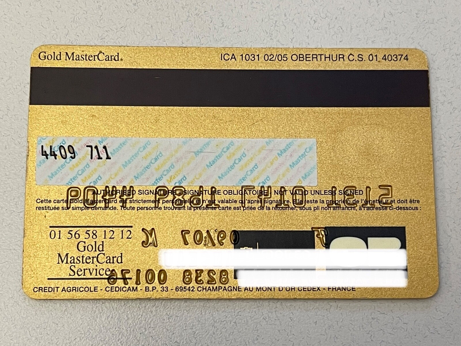 MasterCard Gold Credit Card CREDIT AGRICOLE FRANCE ~ UNSIGNED CHIP ...