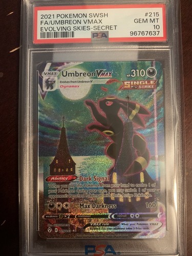 PSA 10 Umbreon VMAX 215/203 Evolving Skies Alt Art Secret Rare Pokemon ...