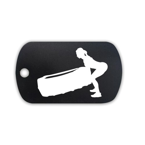 Girl Tire Flip GI Dog Tag Aluminum Keychain with Custom Engraving | eBay