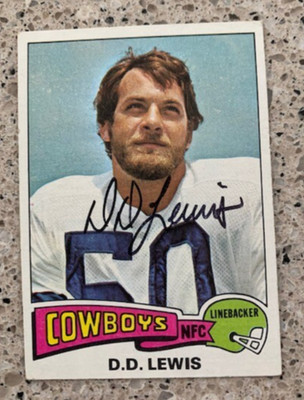D D LEWIS Dallas Cowboys SIGNED 1975 TOPPS Card #118 | eBay