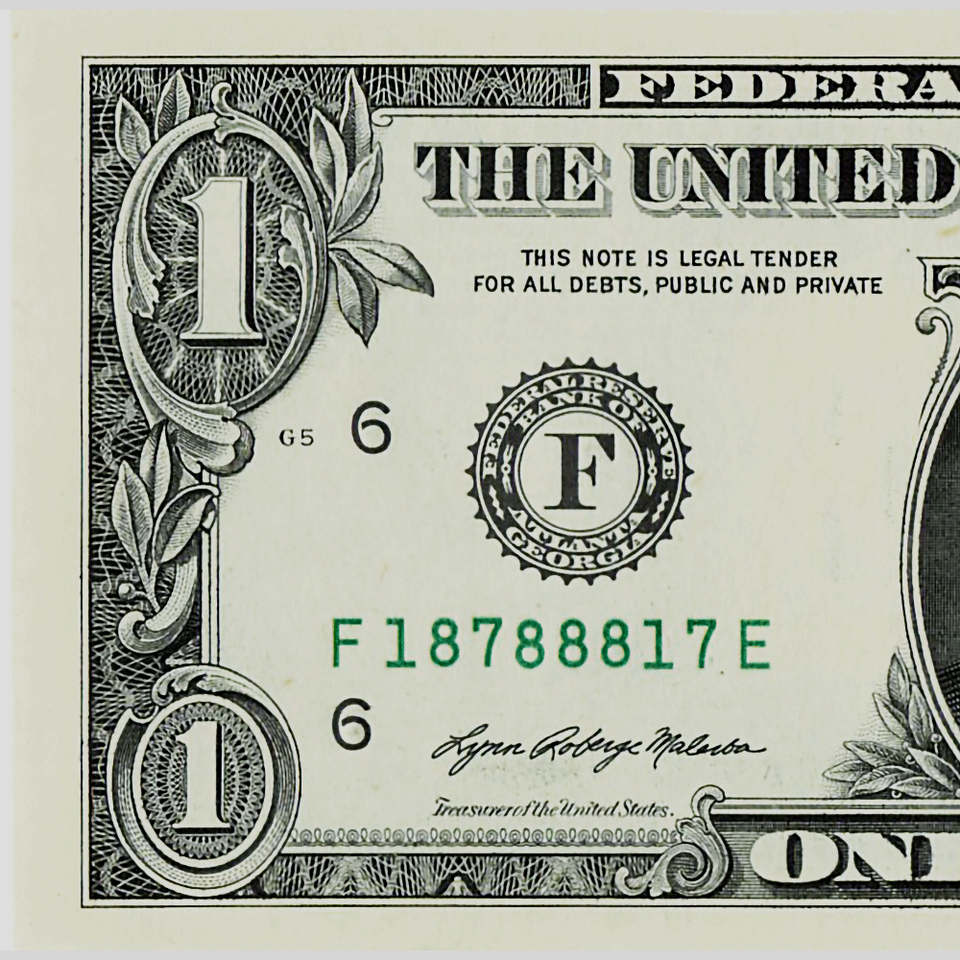 Trinary Fancy Serial Number 1 Dollar Bill Multiple Pairs Crisp ...