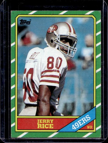 1986 Topps Jerry Rice Rookie RC #161b 49ers | eBay