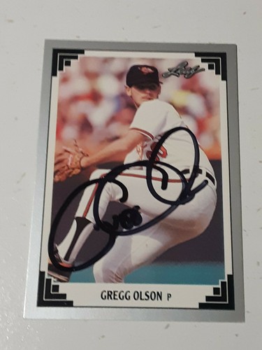 Gregg Olson Baltimore Orioles 1991 Leaf Autograph Card #519 READ ...