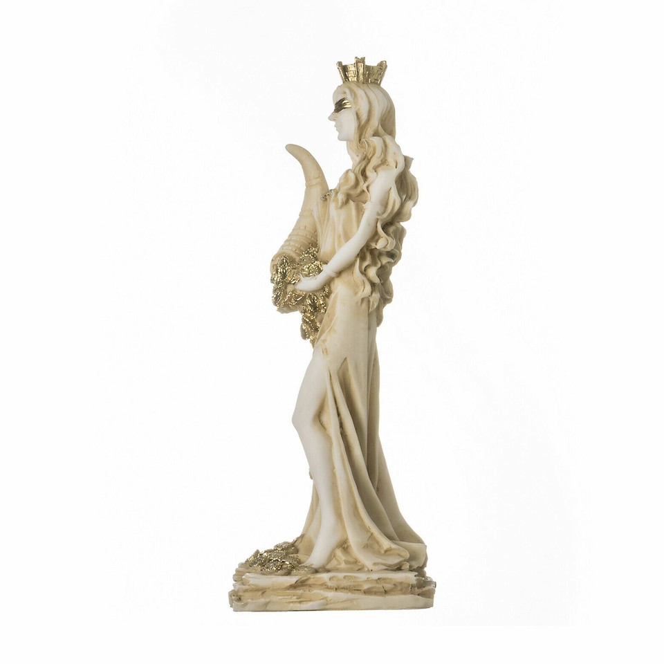 Goddess Of Wealth Tyche Lady Luck Fortuna Statue Alabaster Sculpture ...
