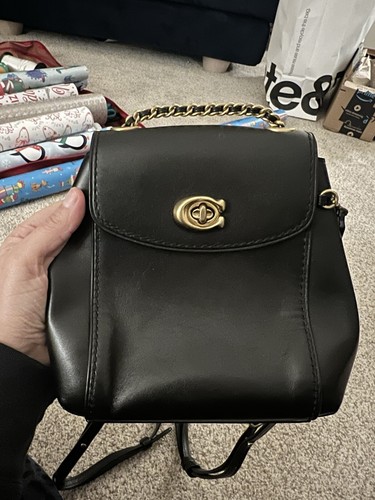 Black Leather Coach Parker Backpack 16 | eBay