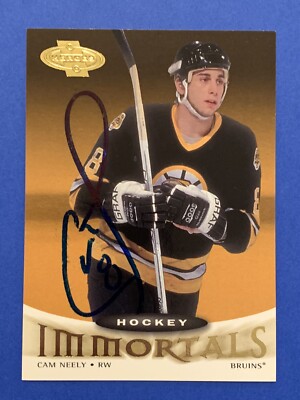 CAM NEELY Signed 2000-01 UD Heroes Immortals #120 Boston Bruins ...