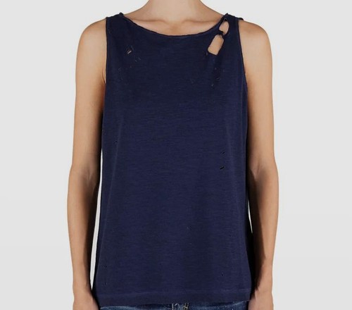 $365 Dsquared2 Woman's Blue Combo Destroy Tank Top Size XS | eBay
