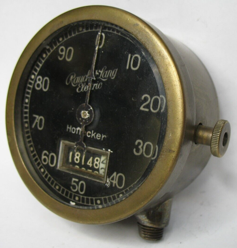 RAUCH & LANG SCRIPT ELECTRIC CAR BRASS SPEEDOMETER HOFFECKER | eBay