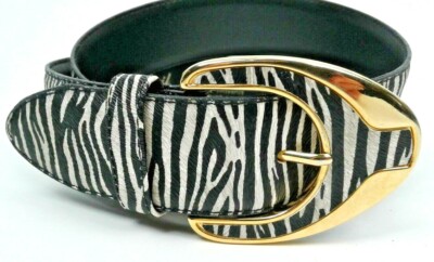 Gary Gail Accessories Faux Snakeskin Womens Belt Sz ML L 32" Black and ...