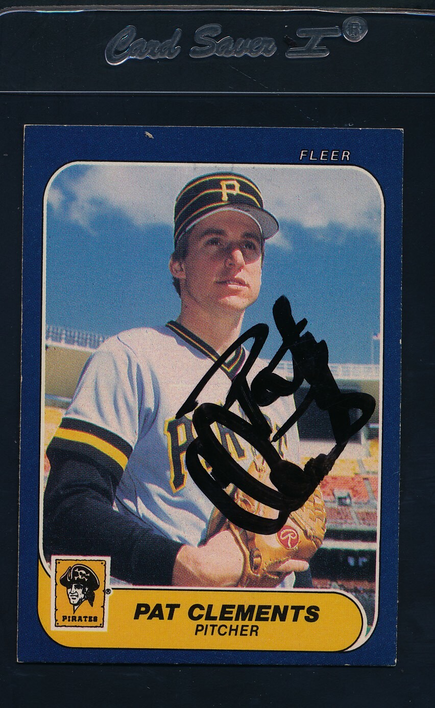 1986 Fleer #606 Pat Clements Pirates Signed Auto *29596 | eBay