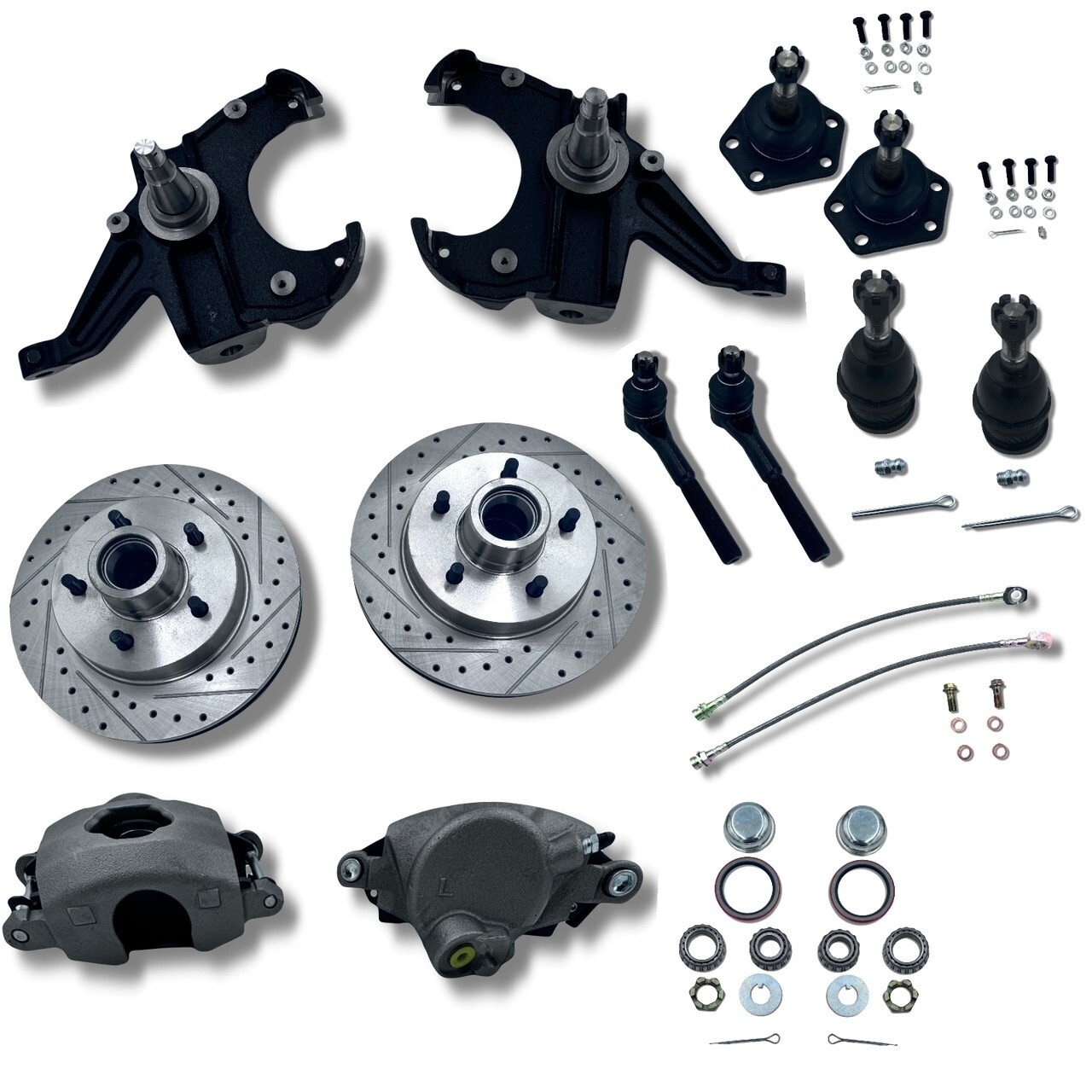 63-87 C10 5 Lug Front disc conversion Kit with 2.5" Drop Spindles 1.25 ...