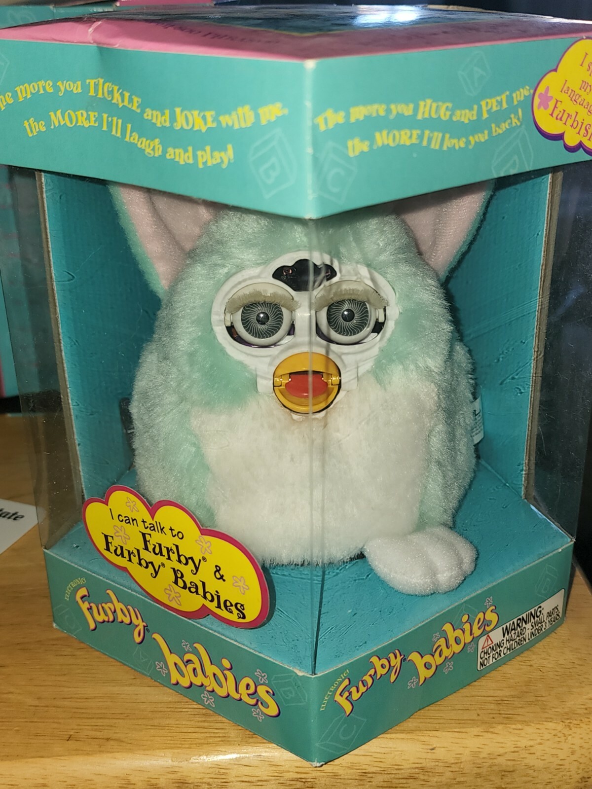 Hasbro Furby Babies 70-940 Light Blue White Pink Hair Blue Eyes 1999 ...