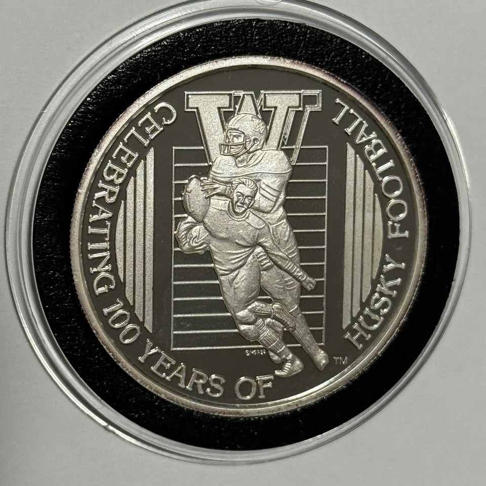 University Washington Husky Football Rare Coin 1 Troy Oz .999 Fine ...