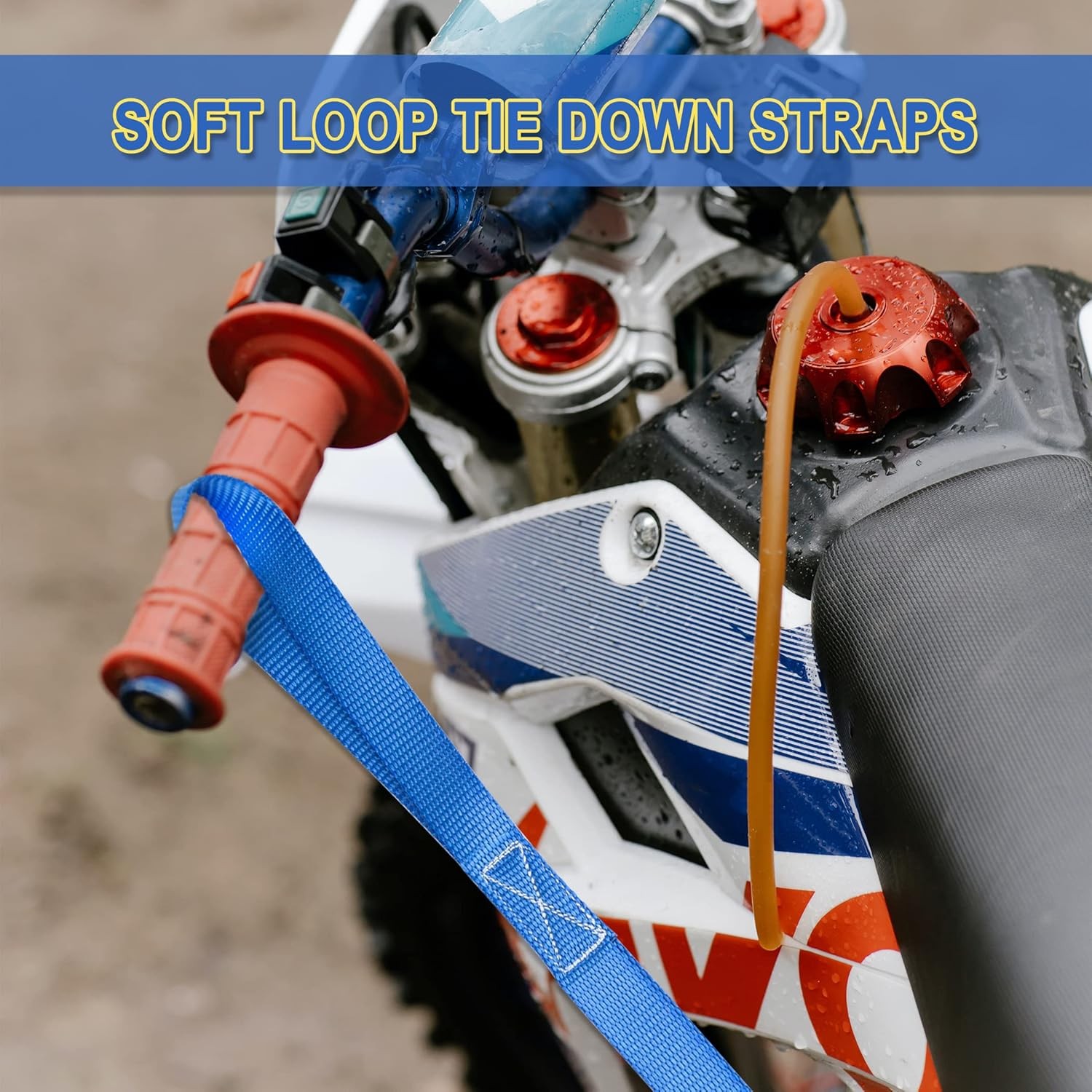 8-Pack 18″ Soft Loop Tie down Pull Grab Straps 3600Lbs Heavy Duty ...