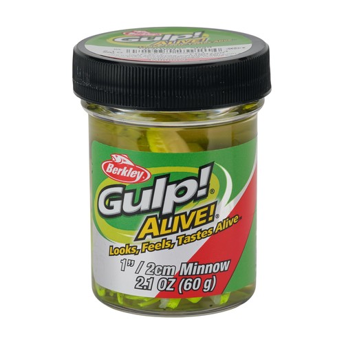 Berkley Gulp Alive 1in Green Shiner Minnows Soft Plastic Fishing Bait ...
