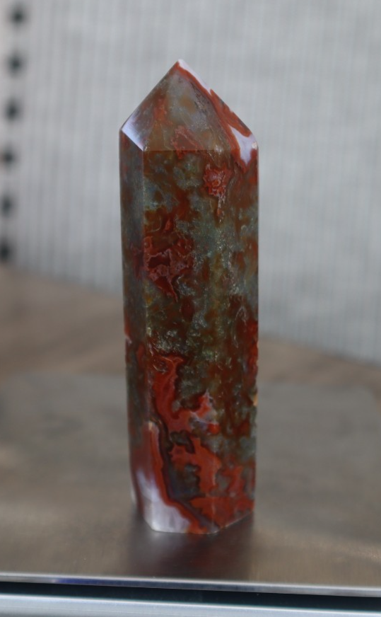 RED MOSS AGATE POINT 3.65 INCHES TALL/ 93.1 GRAMS | eBay