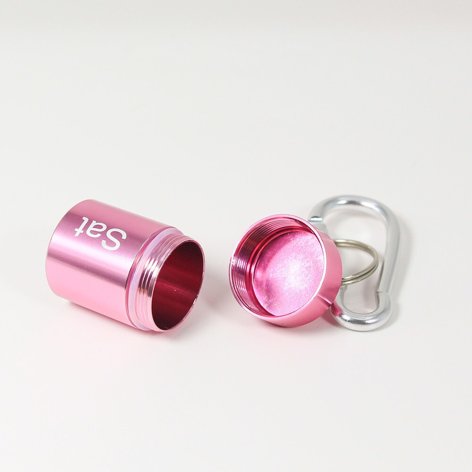 Weekly Metal Pill Box Organizer 7 Day Portable Waterproof Keychain Pill ...