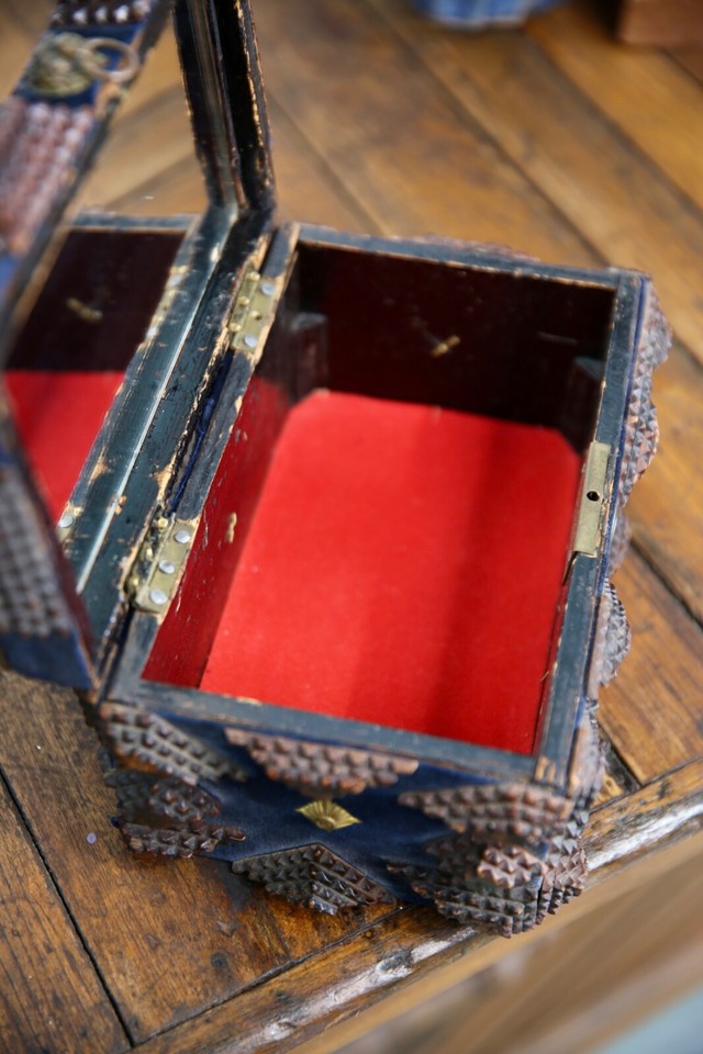 Tramp Art jewelry box 1893 folk art Document Case Victorian vintage ...