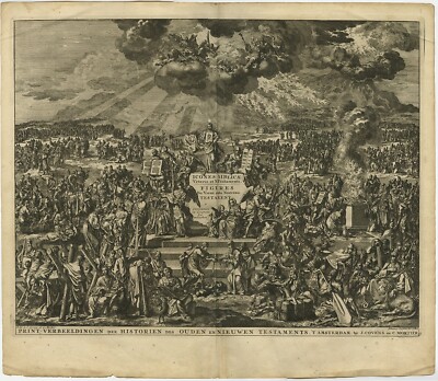 Antique Bible Frontispiece with various Religious scenes | eBay