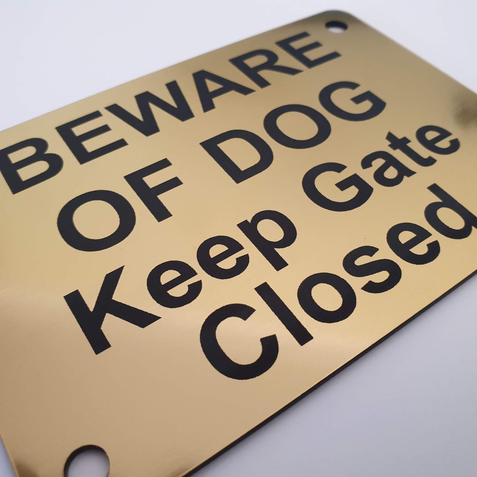 Beware of Dog Keep Gate Closed Sign Plaque Close Shut Outdoor Rated ...