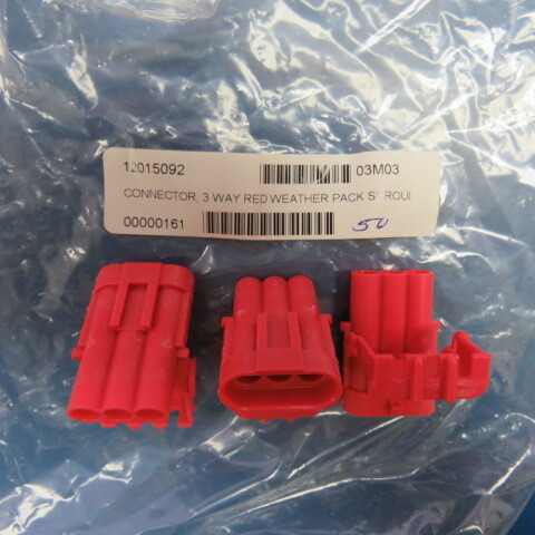 Delphi 12015092 Qty of 46 per Lot CONNECTOR 3 WAY RED WEATHER PACK ...
