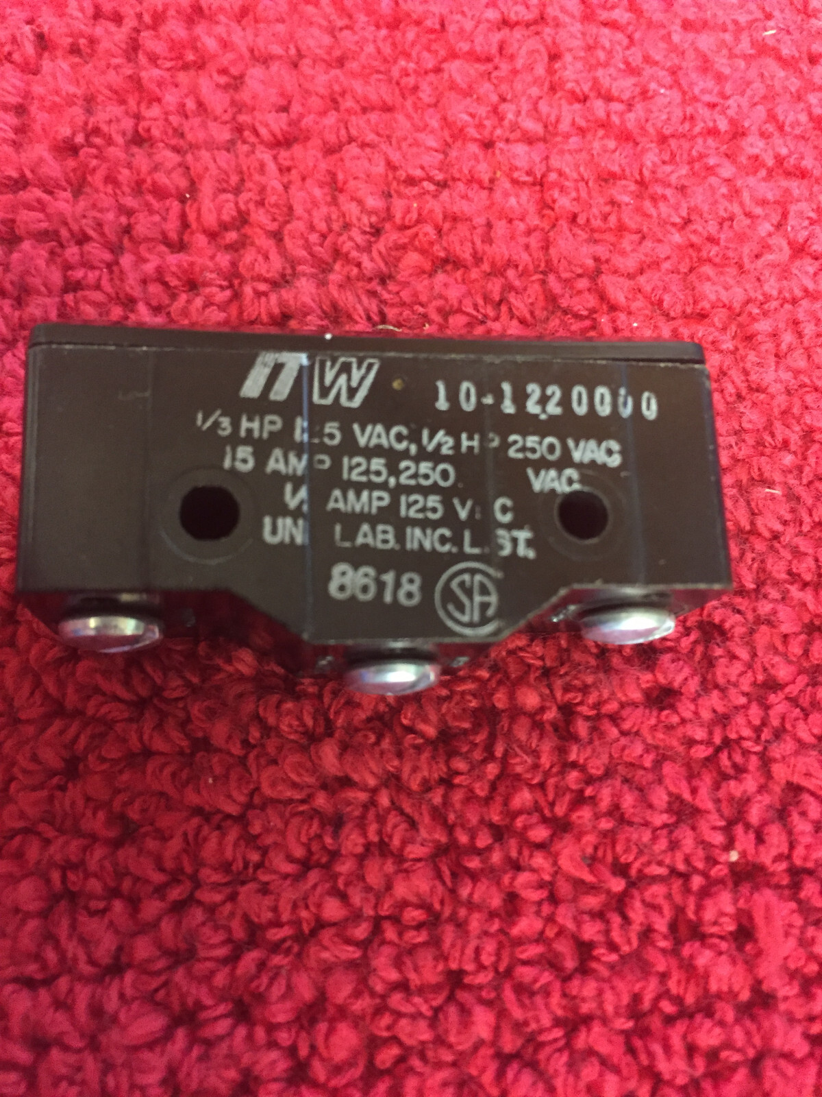 10-122 ITW LICON PIN SWITCH 1/3 HP 125VAC 3 SCREW CONN | eBay