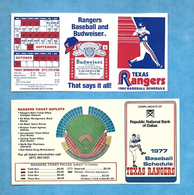Texas Rangers Schedule Lot (3) | eBay