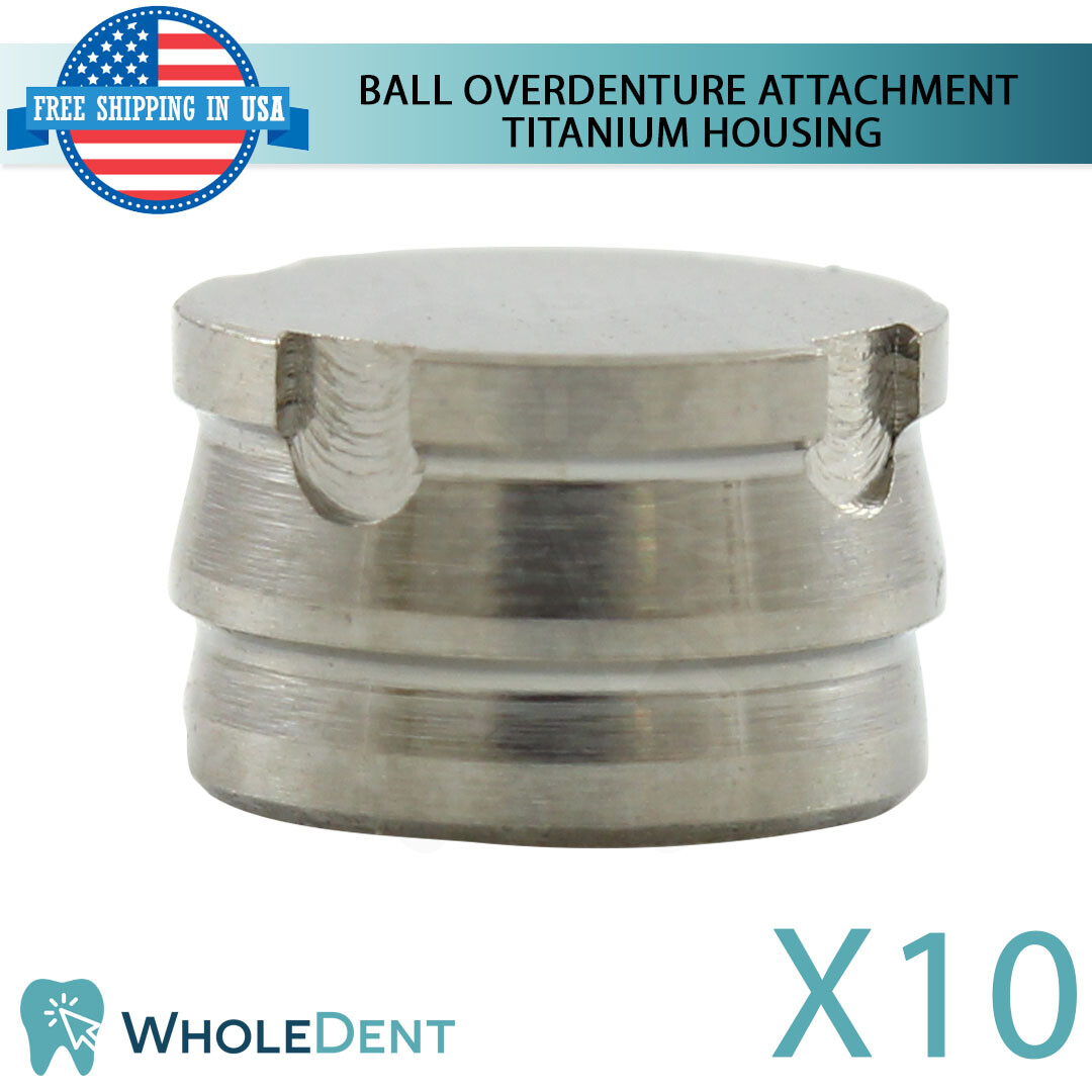 10x Metal Housing Cap Ball Overdenture Attachment Abutment Dental ...