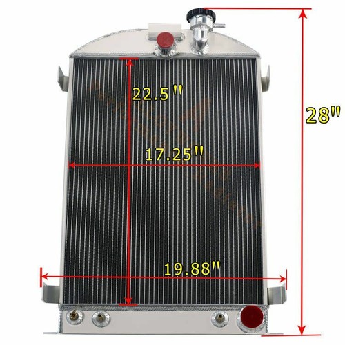 Aluminum 3 Rows Radiator For 1930-1933 Ford MODEL A Hot Rod Chevy V8 ...